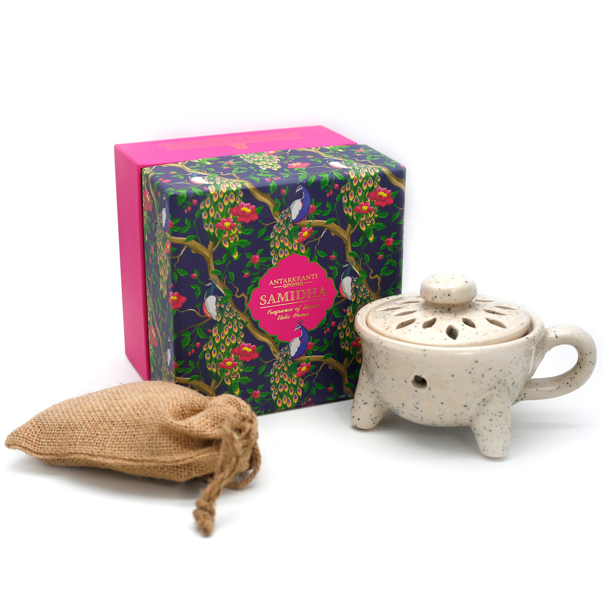 Buy Samidha gift set with white Ceramic Burner | EarthInspired - Earth ...